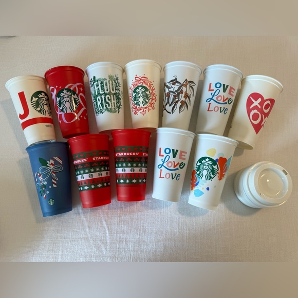 Starbucks | Kitchen | 2 Plastic Starbucks Cups With Lids | Poshmark